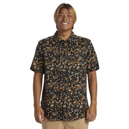 Kurzarmhemd Quiksilver "Fairway Classic", Herren, Gr. S, US-Gr&ouml;&szlig;en, braun (bone braun aop best ss), Obermaterial:54% Hanf, 44% Walkfrottier, 2% Elasthan;, Hemden Kurzarmhemd