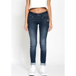 Skinny-fit-Jeans Gang "94NENA", Damen, Gr. 30, N-Gr, blau (schwarz indigo used), Denim/Jeans, Obermaterial: 93% Baumwolle, 6% Polyester, 1% Elasthan, eng lang, Jeans Skinny-fit-Jeans, mit modischer Waschung, Topseller