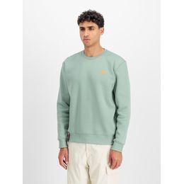 Sweatshirt Alpha Industries "Basic Sweater small Logo", Herren, Gr. 3XL, frost gr&uuml;n, angeraute Sweatware, Obermaterial: 80% Baumwolle, 20% Polyester, bedruckt, normal normal, Rundhals, Rippb&uuml;ndchen, Sweatshirts Sweatshirt, Baumwollmischung, regular fit