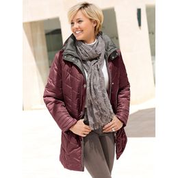 Steppjacke Casual Looks, Damen, Gr. 23, rot (bordeaux), 100% Polyester, gemustert, mehrfarbig, unifarben, figurumspielend, Jacken Steppjacke