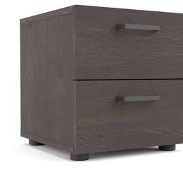 Nachtkommode Inosign "Dallas, Nachtschrank, Beistelltisch", braun (dunkelbraun), B:40cm H:42cm T:40cm, Sideboards, Nachtkommode, Nachttisch, 2 Schubladen und Metallgriffen, Breite 40 cm, H&ouml;he 42 cm