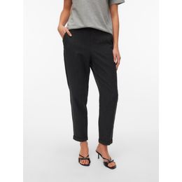 V&eacute;ro Moda Anzughose VERO MODA "VMMAYA BESTIE MW LOOSE PANT NOOS", Damen, Gr. S (36), L&auml;nge 32, dunkelgrau melange, Web, Obermaterial: 94% Polyester, 4% Viskose, 2% Elasthan, meliert, unifarben, kn&ouml;chellang, Hosen Anzughose