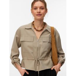 V&eacute;ro Moda Langarmbluse VERO MODA "VMKATIE LS SHIRT WVN NOOS", Damen, Gr. XL, laurel oak, Web, Obermaterial: 90% Viskose, 10% Polyester, unifarben, normal, V-Ausschnitt, Blusen Langarmbluse, Materialmix