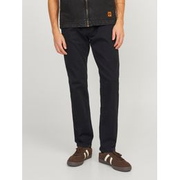 Jack & Jones Tapered-fit-Jeans JACK & JONES "JJIMIKE JJORIGINAL SQ 223", Herren, Gr. 31, L&auml;nge 32, schwarz (schwarz denim), Denim/Jeans, Obermaterial: 76% Baumwolle, 22% Polyester, 2% Elasthan, clean, bequem, Jeans Tapered-fit-Jeans, Stonewashed f&uuml;r einen Used-Look mit Faded-Effekten
