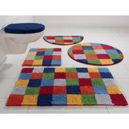 Badematte OTTO HOME "Kira, Badvorleger, Badezimmer Teppich, K&auml;stchen" Gr. 10, bunt, H:12mm, Baumwolle (Bio-Baumwolle), Badematten, Badematte, bunt, Badteppich, Badematten auch als 2 teiliges Set erh&auml;ltlich