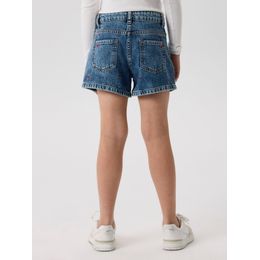 Jeansshorts name it "NKFBELLA REG DNM SHORTS 3674-BE NOOS", Jungen, Gr. 104, N-Gr, blau (medium blau denim detail:heart embroidery), Denim/Jeans, Obermaterial: 100% Baumwolle, Abriebeffekte, bestickt, regular fit kurz, Jeans Jeansshorts, Baumwolle, verstellbarer Bund, bestickte Details