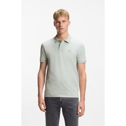 Poloshirt BOSS Orange "Passenger", Herren, Gr. M, silber043, Jersey, Obermaterial: 95% Baumwolle, 5% Elasthan, Basic h&uuml;ftbedeckend, hoch geschlossener Ausschnitt, eng B&uuml;ndchen, Shirts Poloshirt, mit Polokragen