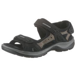 Trekkingsandale Ecco "OFFROAD", Damen, Gr. 37, schwarz (schwarz, grau), Nubukleder, Textil, Schuhe Trekkingsandale, Outdoorschuh, Sommerschuh, Freizeitsandale, in sportlicher Optik