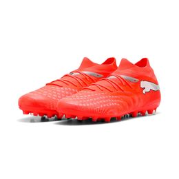 Fu&szlig;ballschuh Puma "FUTURE 9 MATCH MG", Gr. 40, glowing rot, Puma wei&szlig;, Puma schwarz, Puma silber, Synthetik, Schuhe Fu&szlig;ballschuh, f&uuml;r Kunstrasenpl&auml;tze, kn&ouml;chelhohe Schuhh&ouml;he, mit Schn&uuml;rung