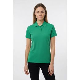 Poloshirt Fruit of the Loom "Lady-Fit Premium Polo", Damen, Gr. L (40), gr&uuml;n (maigr&uuml;n), Piqu&eacute;, Obermaterial: 100% Baumwolle, unifarben, Basic, sehr figurbetont h&uuml;ftbedeckend, Rundhals, Rippstrickb&uuml;ndchen, Shirts Poloshirt, Sommershirt, unifarben, aus reiner Baumwolle
