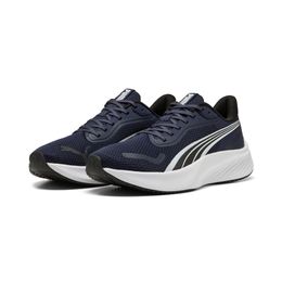 Laufschuh Puma "POUNCE LITE", Damen, Gr. 44, blau (Puma navy, Puma navy), Textil, Schuhe Laufschuh, mit PROTREAD Gummilaufsohle, mit SOFTFOAM+ D&auml;mpfungstechnologie