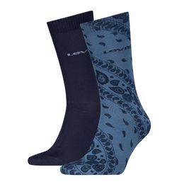 Levi's Socken LEVI'S "LEVIS REG CUT BANDANA PRINT", Damen, Gr. 39-42, blau combo, Baumwollmischung, elastisch, Socken Socken, softer Cotton-Mix, schmales Rippenb&uuml;ndchen, uni, Paisley-Muster