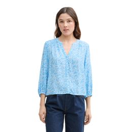 Klassische Bluse Tom Tailor Denim, Damen, Gr. L (40), small flower print, Obermaterial: 100% Viskose, bedruckt, loose fit taillenbedeckt, Rundhals, elastischer Bund, Blusen Klassische Bluse, mit All-Over Print