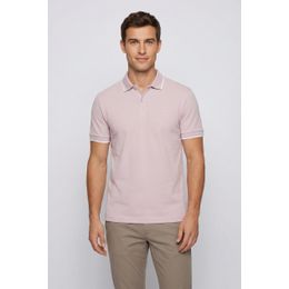 Poloshirt BOSS Orange "Passertip", Herren, Gr. L, light, pastel lila539, Piqu&eacute;, Obermaterial: 95% Baumwolle, 5% Elasthan, unifarben, slim fit h&uuml;ftbedeckend, V-Ausschnitt, eingesetzt B&uuml;ndchen, Shirts Poloshirt, mit BOSS Logo-Badge