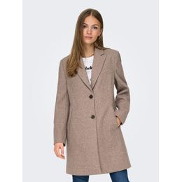 Jacqueline de Yong Kurzmantel JDY "JDYECHO LIFE COAT OTW NOOS", Damen, Gr. XL, beige (nature detail:melange), Web, Obermaterial: 100% Polyester, meliert, ca. Mitte Oberschenkel, V-Ausschnitt, M&auml;ntel Kurzmantel