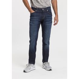 Comfort-fit-Jeans Bruno Banani "Floyd", Herren, Gr. 29, L&auml;nge 32, blau (dunkelblau), Denim/Jeans, Obermaterial: 82% Baumwolle, 16% Polyester, 2% Elasthan, Basic, bequem lang, Jeans Comfort-fit-Jeans, gerade Beinform, mit Eingrifftaschen, niedrige Leibh&ouml;he, Topseller