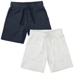 Sweatshorts STACCATO, Jungen, Gr. 128/134, N-Gr, light grau m, Sweatware, Obermaterial: 98% Baumwolle, 2% Polyester. Obermaterial 2: 100% Baumwolle, unifarben, bequem kurz, Hosen Sweatshorts, 2er Pack, kurz, mit Kordelzug, f&uuml;r Boys