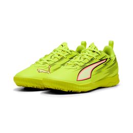 Fu&szlig;ballschuh Puma "ULTRA 6 PLAY TT JR", Kinder, Gr. 35, gelb alert, Puma schwarz, glowing rot, lime squeeze, Synthetik, Schuhe Fu&szlig;ballschuh, f&uuml;r synthetische Hartpl&auml;tze, mit Synthetik-Obermaterial
