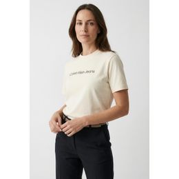 T-Shirt Calvin Klein Jeans "A- INST. LOGO CLASSIC TEE SS", Damen, Gr. XL (44), calico, Jersey, Obermaterial: 100% Baumwolle, klassisch h&uuml;ftlang, Rundhals, Shirts T-Shirt, mit Logoschriftzug