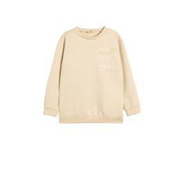 KOTON Sweatshirt Jungen Gr&ouml;&szlig;e 134/140 sand / wei&szlig;