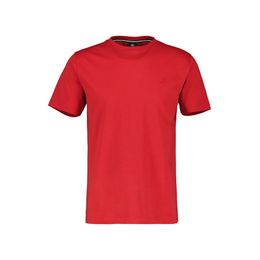 T-Shirt Lerros, Herren, Gr. L, rot (urban rot), Obermaterial: 100% Baumwolle, regular fit normal, Rundhals, Shirts T-Shirt, Logopr&auml;gung an der Brust