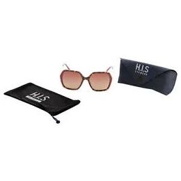 H.I.S. Sonnenbrille H.I.S "hochwertige polarisierende Gl&auml;ser", Damen, braun, gemustert, kontrastfarbene Details, Sonnenbrillen Sonnenbrille, Schmetterlingsform, Filterkategorie 3, modisch ohne Rahmen