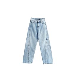 Solang Hose Wide-Leg Jeans M&auml;dchen Gr&ouml;&szlig;e 152 hellblau