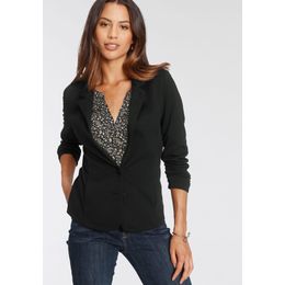 Kurzblazer soyaconcept "SC-DANIELA 1", Damen, Gr. M, schwarz, Web, Obermaterial: 73% Polyester, 24% Viskose, 3% Elasthan, gepflegt, unifarben, tailliert normal, tiefer V-Ausschnitt, Blazer Kurzblazer, ein modisches Basic, Topseller