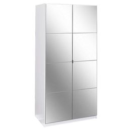Kleiderschrank Priess "Malaga", wei&szlig;, B:93cm H:193cm T:54cm, Holzwerkstoff, Schr&auml;nke, Kleiderschrank, mit Spiegelfront
