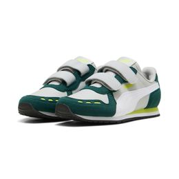 Sneaker Puma "CABANA RACER SL 20 V PS", M&auml;dchen, Gr. 29, cool light gray, Puma wei&szlig;, schwarz myrtle, lime smash, Synthetik, unifarben, Schuhe Sneaker, mit Klettverschluss, leichtes Tragegef&uuml;hl, mit Gummilaufsohle