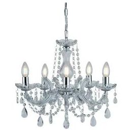 Searchlight Kronleuchter "Marie Therese 5Lt Pendant", chrom, 5, &Oslash; 48cm H: 41cm, 1 Stk., Leuchten, Kronleuchter