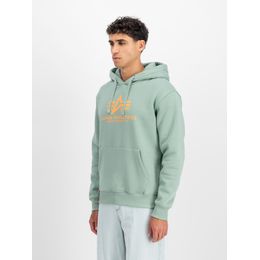 Kapuzensweatshirt Alpha Industries "Basic Hoody", Herren, Gr. XL, frost gr&uuml;n, angeraute Sweatware, Obermaterial: 80% Baumwolle, 20% Polyester, bedruckt, normal normal, Rundhals, Rippb&uuml;ndchen, Sweatshirts Kapuzensweatshirt, Baumwollmischung, regular fit