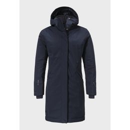 Sch&ouml;ffel Parka SCH&Ouml;FFEL "Urban Ins Coat Style Gregale WMS", Damen, Gr. 44, blau (8820, blau), Oberstoff: Aussenseite: 100% Polyester; (Membran: Thermoplastisches Polyurethan); Futter: 100% Polyester; Wattierung: 100% Polyester, regular fit, hoch geschlossener Ausschnitt, Jacken Parka