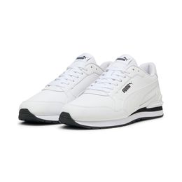 Sneaker Puma "ST RUNNER V4 L", Herren, Gr. 43, Puma wei&szlig;, Puma schwarz, Puma wei&szlig;, Leder, Schuhe Sneaker, mit Retro-Style, mit SOFTFOAM+ Einlegesohle, mit Gummilaufsohle, Topseller