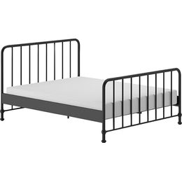Metallbett Vipack "Bronxx, standfest gebaut, gradlinige Optik in zeitlosem Design", schwarz (schwarz matt, schwarz matt, schwarz matt), B:166,5cm H:110cm L:207cm, Betten, Metallbett, inkl. Lattenrost, Mittelsteg und Fu&szlig;st&uuml;tze unter der Liegefl&auml;che