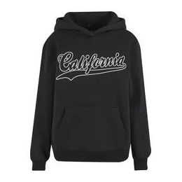 Kapuzensweatshirt MISS TEE "Miss Tee California Ladies Fluffy Hoody", Herren, Gr. XS, schwarz, 70% Baumwolle, 30% Polyester, bedruckt, Sweatshirts