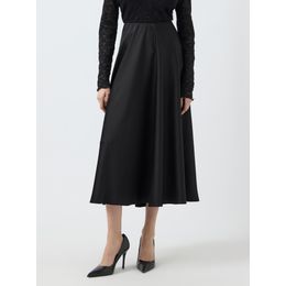Satinrock Y.A.S "YASPELLA HW VOLUME ANKLE SKIRT S. NOOS", Damen, Gr. 34, schwarz, Web, Obermaterial: 97% Polyester, 3% Elasthan, unifarben, kn&ouml;chellang, R&ouml;cke Satinrock
