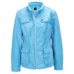 Kurzjacke GOLDNER "Outdoorjacke", Damen, Gr. 40, blau (pazifikblau), Obermaterial: 100% Polyester PES., Manschette, Jacken Kurzjacke, mit Tunnelzug auf Taillenh&ouml;he