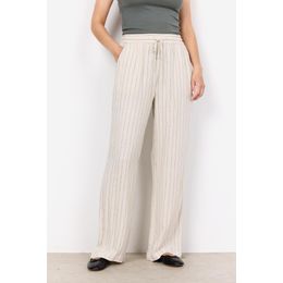 Stoffhose soyaconcept "SC-POULA 2-B", Damen, Gr. XL, N-Gr, cream combi, Web, Obermaterial: 70% Viskose, 30% Leinen, gemustert, regular fit kn&ouml;chellang, Hosen Stoffhose