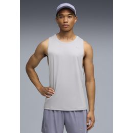 Tanktop Puma "M RUN VELOCITY TANK POLY", Damen, Gr. S, vibrant silber, Web, Obermaterial: 100% Polyester, regular fit normal, Rundhals, Tops Tanktop, ergonomische Schnittf&uuml;hrung, Regular Fit, mit Flatlock-N&auml;hten