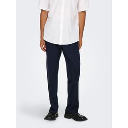 Only & Sons Stoffhose ONLY & SONS "ONSMARK REGULAR 0209 PANT", Herren, Gr. 32, L&auml;nge 32, blau (night sky), Web, Obermaterial: 64% Viskose, 31% Polyester, 5% Elasthan, unifarben, regular fit normal, Hosen Stoffhose