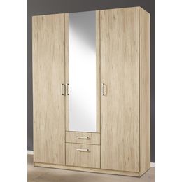 Kleiderschrank Priess "Bilbao", braun (struktureichefarben hell), B:140cm H:193cm T:54cm, Holzwerkstoff, Schr&auml;nke, Kleiderschrank, T&uuml;ranschlag links oder rechts