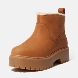 Chelseaboots Timberland "STONE STREETMID WARM LINED BOOT", Damen, Gr. 38, rust nubuck, Leder, Schuhe Chelseaboots, Winterstiefel, Winterschuhe, Stiefelette, gef&uuml;ttert