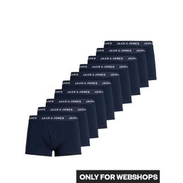 Jack & Jones Boxershorts JACK & JONES "JACFLOWER Microfiber mit Logobund, Blumenprint und Stretchkomfort", Herren, Gr. XXL, 10 Stk., navy blazer detail:navy blazer, navy blazer, navy blazer, navy blazer, navy blazer, navy blazer, navy b, Jersey, Obermaterial: 95% Baumwolle, 5% Elasthan, unifarben mit Farbeinsatz, k&ouml;rpernah, Unterhosen Boxershorts, eng anliegend, Microfaser, schnelltrocknend