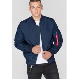 Bomberjacke Alpha Industries "MA-1 TT", Herren, Gr. L, blau (rep.blau), Web, Obermaterial: 100% Nylon. Futter: 100% Nylon, unifarben, schmal normal, Rippb&uuml;ndchen, Jacken Bomberjacke, Kunstfaser, slim fit