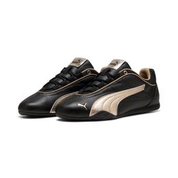 Sneaker Puma "CATCH SOLEIL METALLIC WHISPER", Damen, Gr. 39, Puma schwarz, Puma gold, Synthetik, unifarben, Schuhe Sneaker, mit Schn&uuml;rung, leicht profiliertes Laufsohlenprofil, Topseller