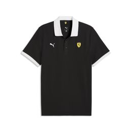 Poloshirt Puma "FERRARI PIQUET POLO", Herren, Gr. XL, Puma schwarz, Piqu&eacute;, Obermaterial: 52% Baumwolle, 48% Polyester, unifarben, regular fit normal, Shirts Poloshirt, Regular Fit, Kurzarm, mit Rei&szlig;verschluss, f&uuml;r Motorsport-Fans