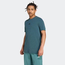 T-Shirt adidas Performance "DESIGNED FOR TRAINING WORKOUT", Herren, Gr. S, aurora ivy, Obermaterial: 81% Polyester, 14% Lyocell, 5% Elasthan, Rundhals, Shirts T-Shirt