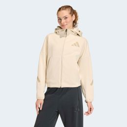 Kapuzensweatshirt adidas Sportswear "W Z.N.E. FZ", Damen, Gr. XS, crli, Obermaterial: 57% Polyester, 43% Baumwolle, Sweatshirts Kapuzensweatshirt