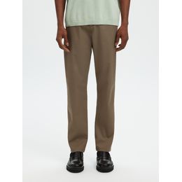 Chinos Selected "SLH175-SLIM NEW MILES FLEX PANT NOOS", Herren, Gr. 33, L&auml;nge 32, morel, Web, Obermaterial: 91% Baumwolle, 6% Elastomultiester, 3% Elasthan, unifarben, slim fit lang, Hosen Chinos, Baumwollmischung, slim fit